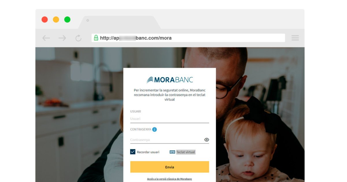 Detecten un intent d'estafa amb una web falsa de MoraBanc
