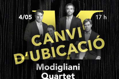 El concert de Modigliani Quartet se celebrarà al recinte tancat del Parc Central pel mal temps