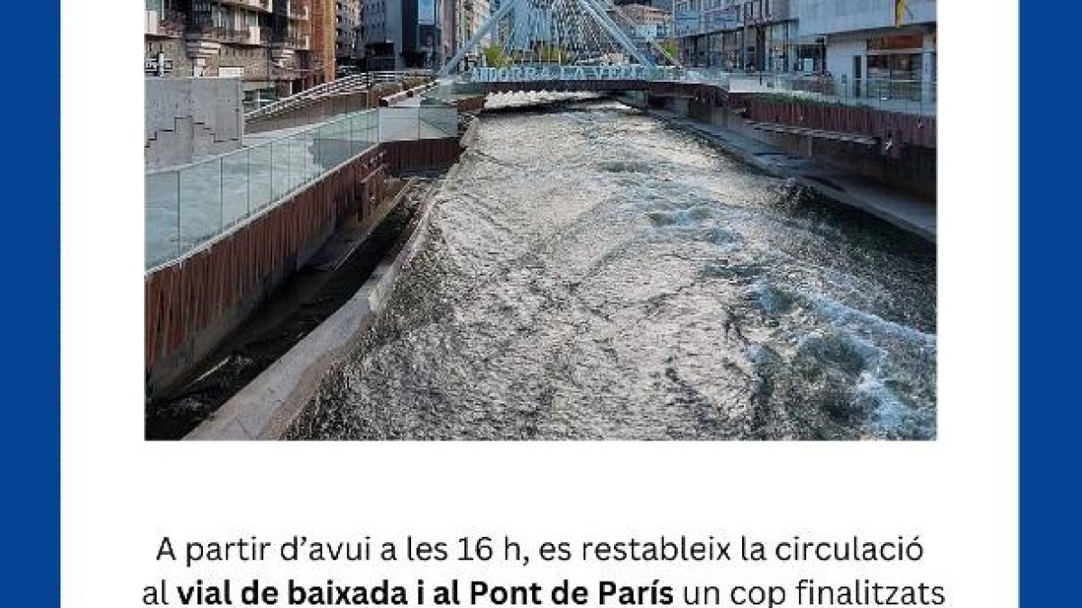 La circulació al pont de París es restablirà a les 16 hores